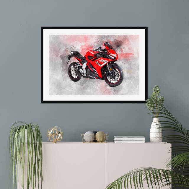Custom Motorcycle Print Painting, Gifts For Motorbike Lovers ...