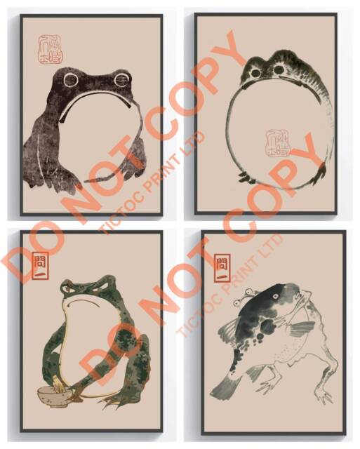 Digital File Jpg + PDF Japan Art Matsumoto Hoji Frog Art Print Japanese ...