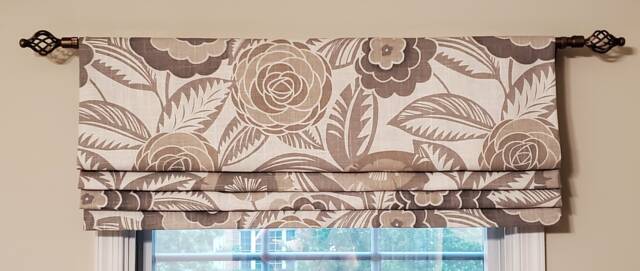 Bottom Pleated Lined Valance - Faux Roman Shade Valance Richloom Havana Slub Linen Greystone ...
