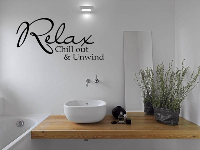 Relax Chill Out & Unwind Wall Art Sticker, Vinyl Decal, Modern Transfer ...