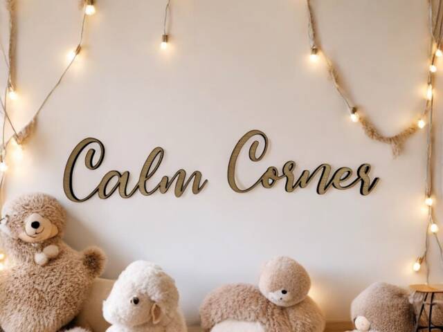 Calm Corner Wall Wooden Sign Calming Area Breathing Baby Shower Gift ...