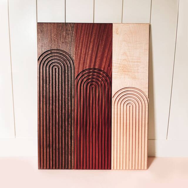 Trichromatic Rainbow Arch - Wall Art Walnut, Mahogany, Maple Hanging 18 ...