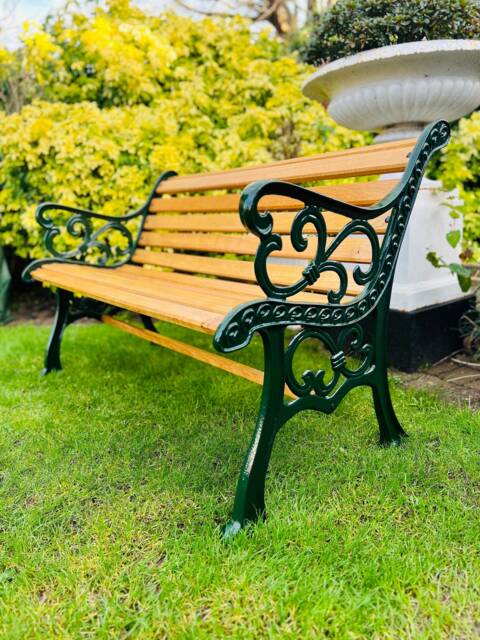 Fully Restored Cast Iron Garden Bench With Oiled Oak Slats Vintage ...