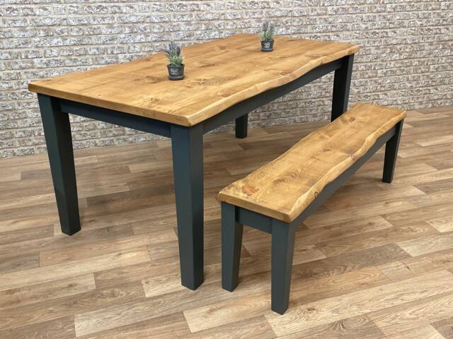 Farmhouse Table, Live Edge, Farm House Kitchen Rustic Dining Handmade ...