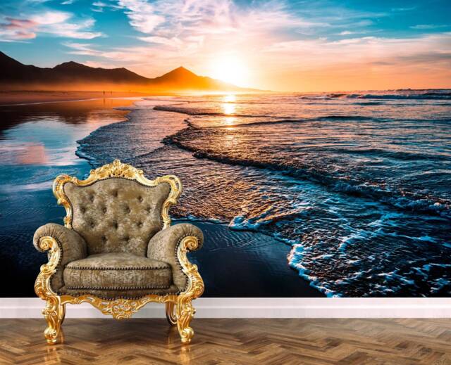 Beach Sunset Stunning Nature View Gift, Art Print Photomural Wallpaper ...