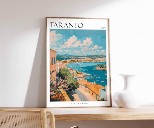 Taranto Italy Travel Poster Puglia Coastal Art Print by Etsy | ufurnish.com