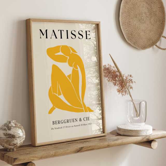 Yellow Matisse Print, Wall Art, Henri Matisse, Woman Decor, Modern ...