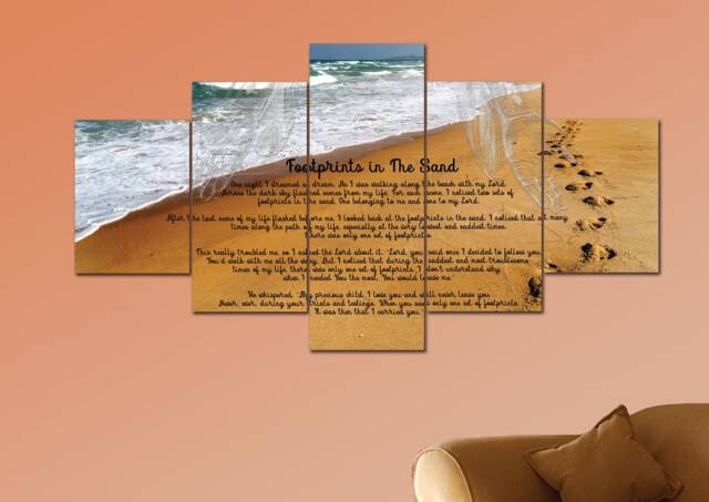 Visible Hands #1 Footprints in The Sand Wall Art Decor Canvas Hanging ...