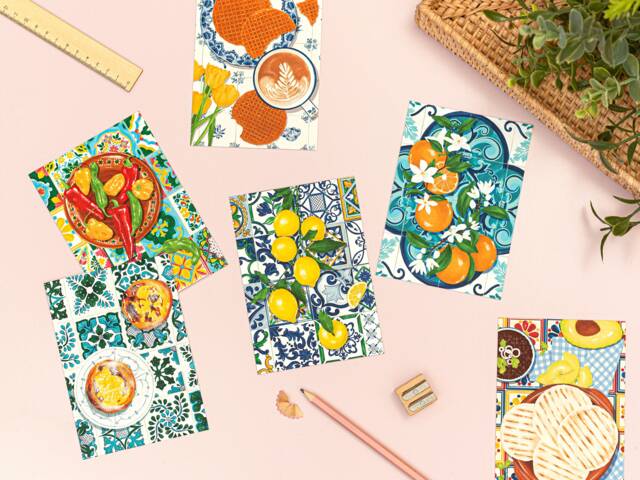 Colourful Food & Fruits Kitchen Postcards, Lemons Postcard, Orange Post ...