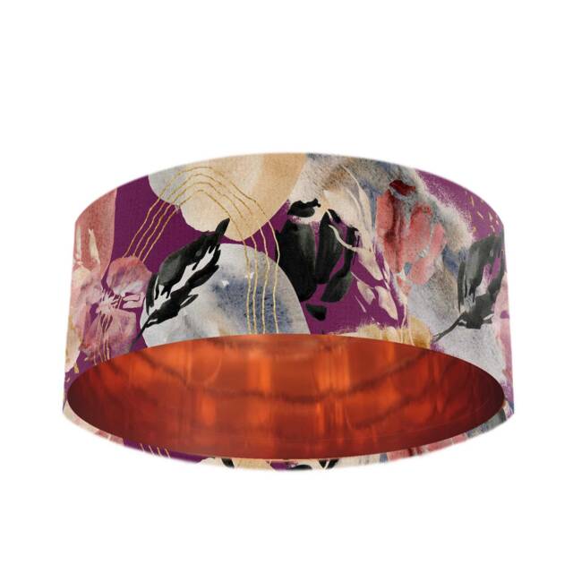 Extra Large Velvet Lampshade in Bright Purple Abstract Watercolour ...