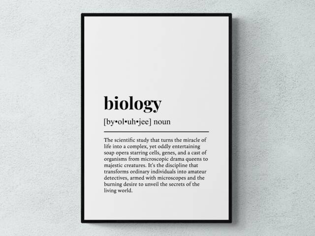 Biology Funny Definition Education Subject Gift Wall Art Print by Etsy ...