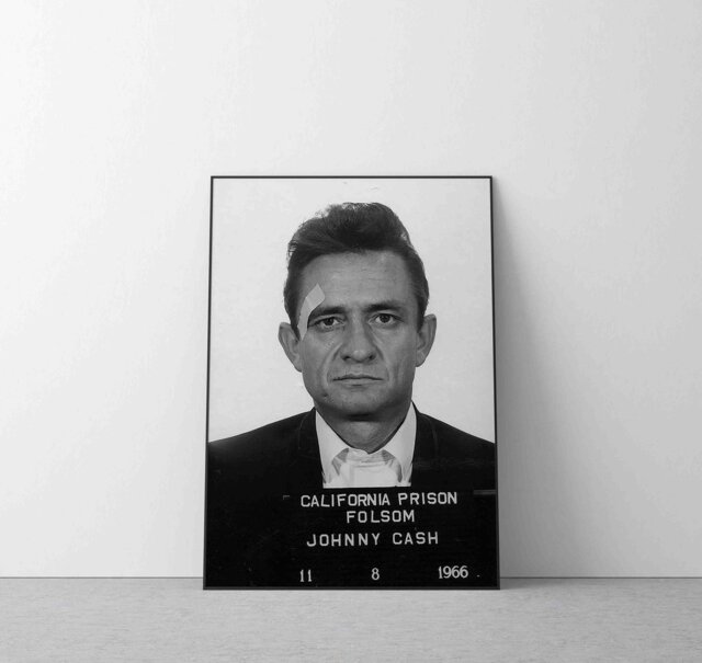 Johnny Cash Mugshot Celebrity Poster Print, Wall Art Decor Iconic ...