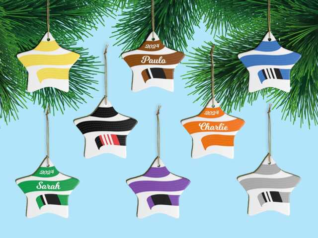 Jiu Jitsu Christmas Ornament Black BeltTae Kwon Do Kung Fu Judo Karate ...