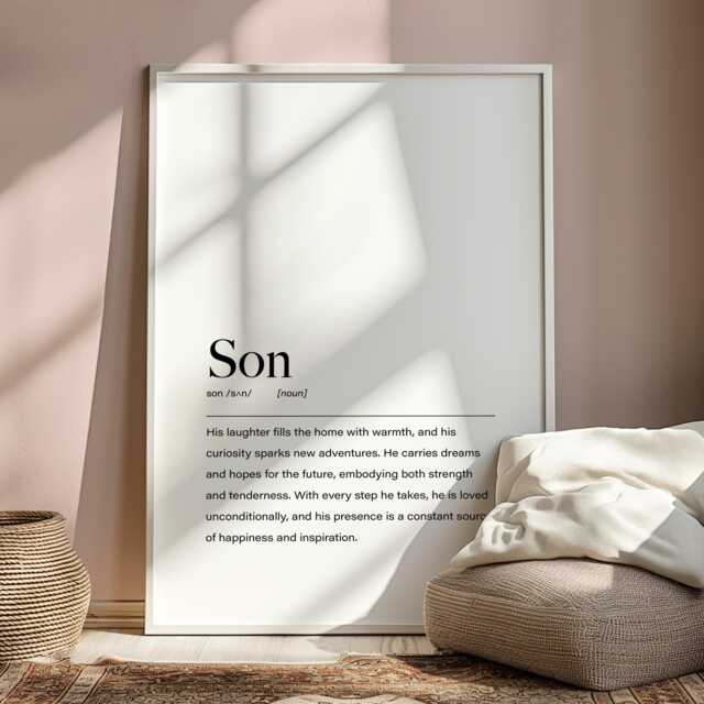 Son Definition Print, Gifts, Birthday Gift, Christmas Personalised ...