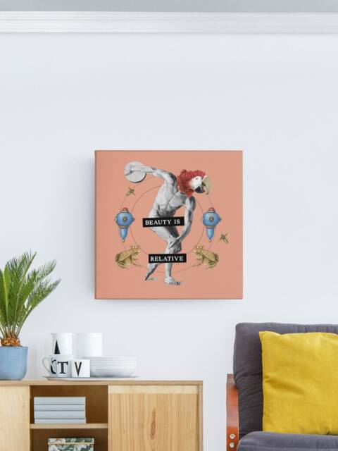 Collage Wall Art, Beauty Is Relative Canvas Postmodern Progressive ...