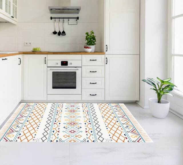 Vinyl Mat. Vinyl Mat .runner Floor . PVC Rug. Geometric Pattern ...