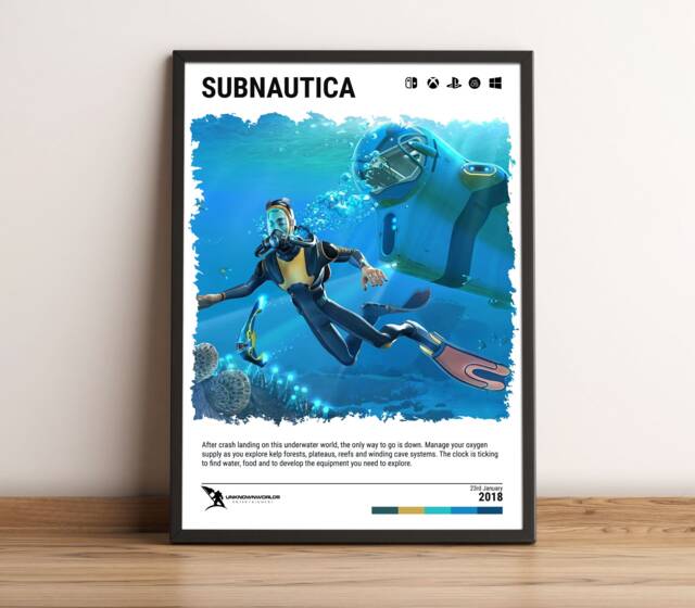 Subnautica - 2014 Poster - Video Game Wall Art Print Gaming Gift A5-A4 ...