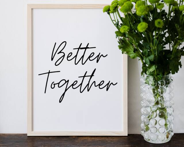 Better Together - Wall Decor Minimal Print Typography Poster Home Art ...