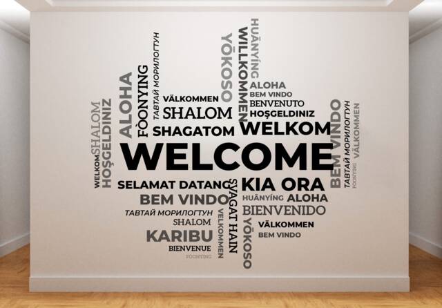 Welcome Wall Decal/ Hello & Decal/Welcome Door Sticker/Welcome Sticker ...