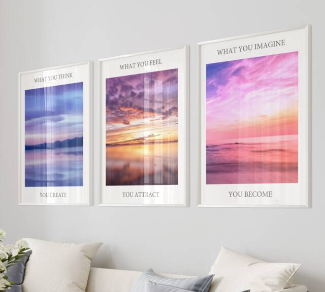 Law Of Attraction Prints, Beach Posters, Sunset Wall Art, Manifestation ...