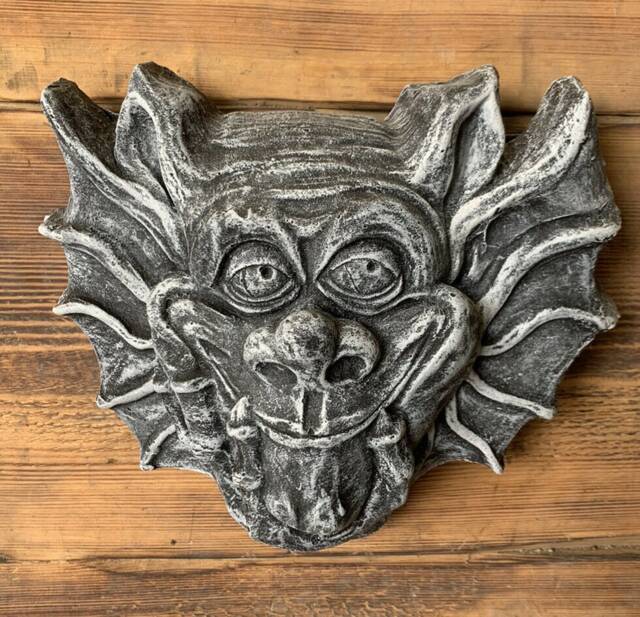 stone Garden Large Gremlin Gargoyle Plain Happy Face Wall Plaque ...