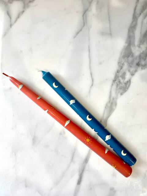 Hand-Painted Tapered Candles Sun & Moon Decor by Etsy | ufurnish.com