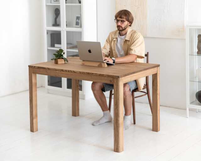 Handcrafted Ulm Wooden Dining Table - Rustic Elegance With Natural Wood ...