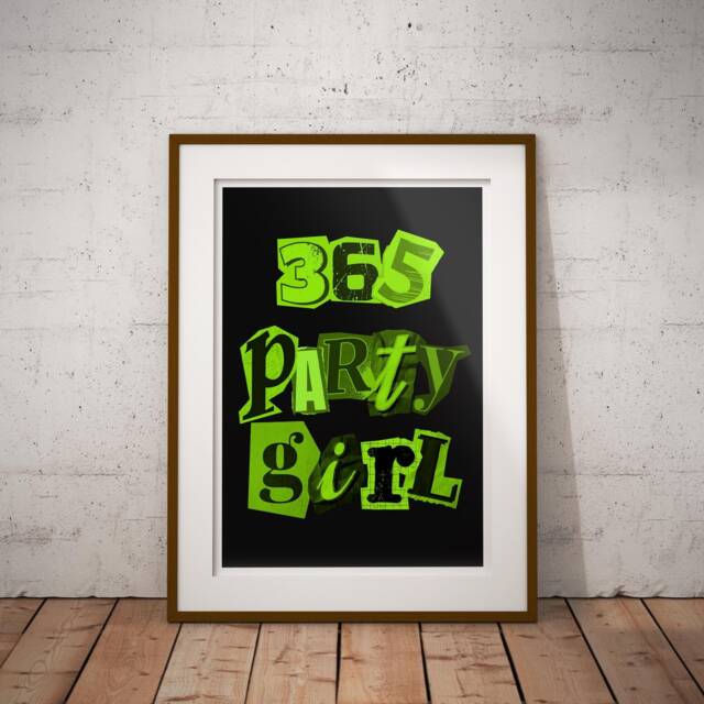 365 Party Girl - 07 Poster Charli Xcx Lyric Quote Print, Brat Summer ...