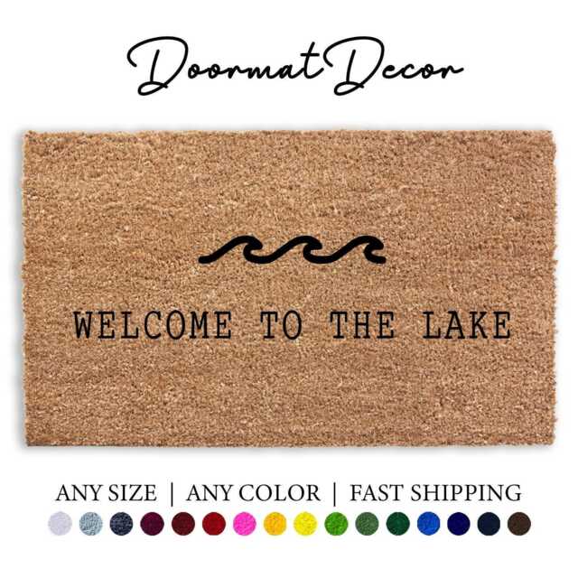 Welcome To The Lake Doormat Custom Oars Waves Design Summer House Decor ...