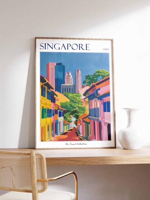 Singapore Travel Poster Colorful City Wall Art, Asia Decor by Etsy ...