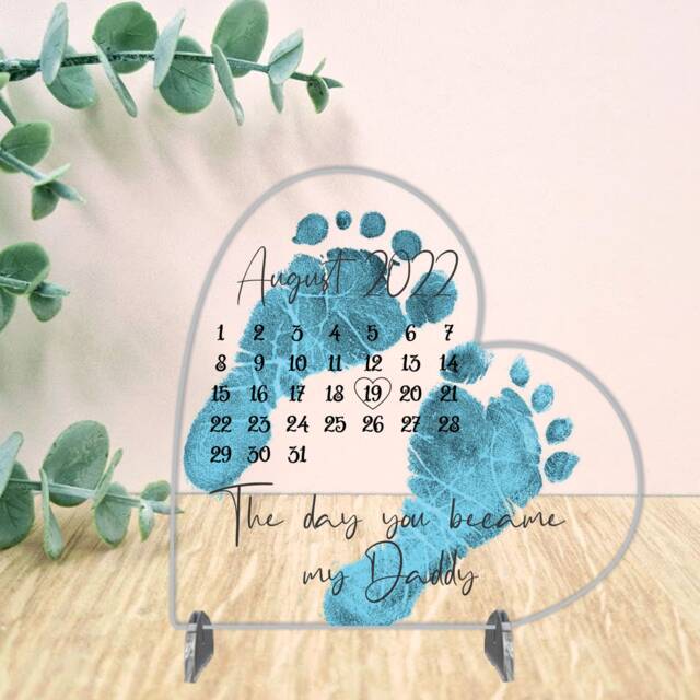 Personalised The Day You Became My Daddy Fathers Dad Acrylic Heart Baby ...