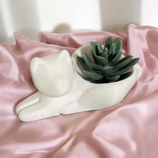 Cute Cat Planter, Quirky Plant Pot, Kawaii Planter Succulents, Small ...