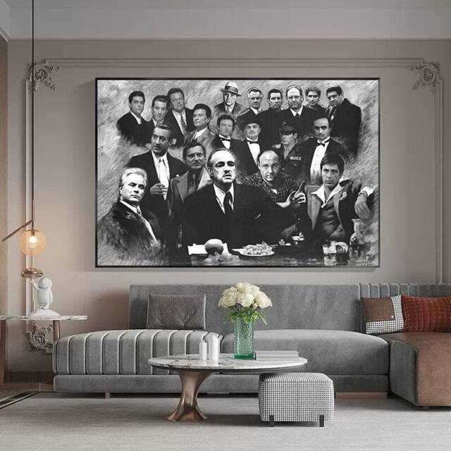 Classic Mafia Movie Collage Poster For Wall Decor - Scarface Soprano ...