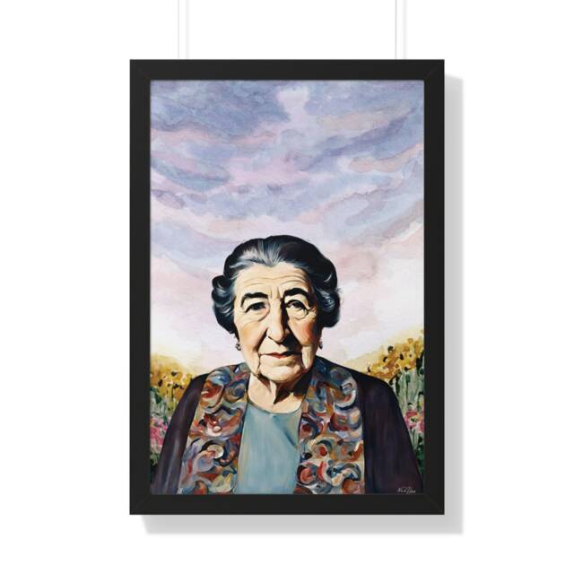 Jewish Home Decor Golda Meir Wall Art Framed Vertical Poster Israeli ...