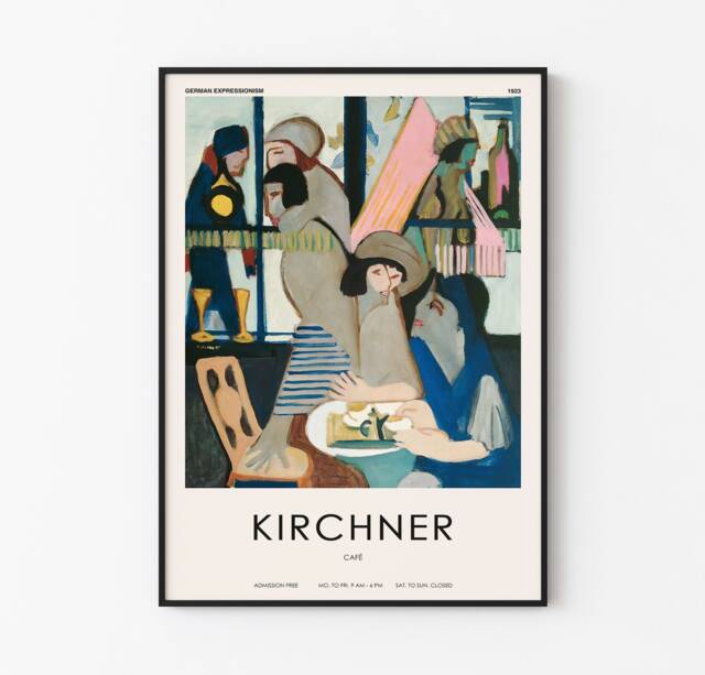 Kirchner Cafe Poster German Expressionist Art Print by Etsy | ufurnish.com