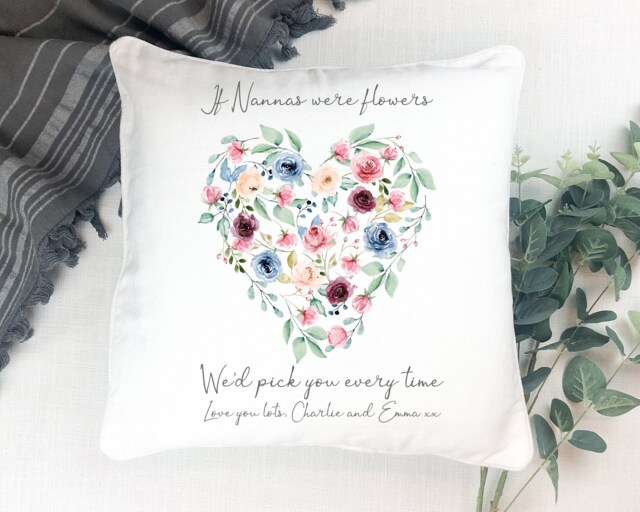 Personalised Nanny Grandma Nanna Cushion , Name Print Gran Nan ...