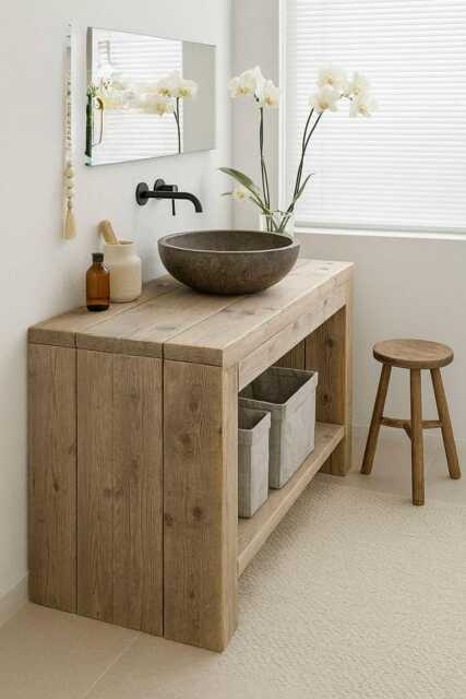 Rustic Wash Stand Sink Unit Handcrafted Basin Wooden Vanity Rustic ...