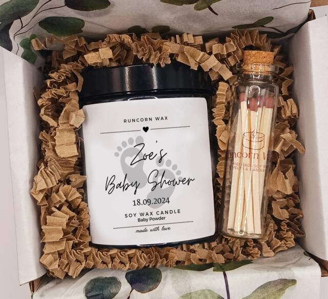 Baby Shower Personalised Candle Gift, Mummy To Be, Powder, Soy Wax ...