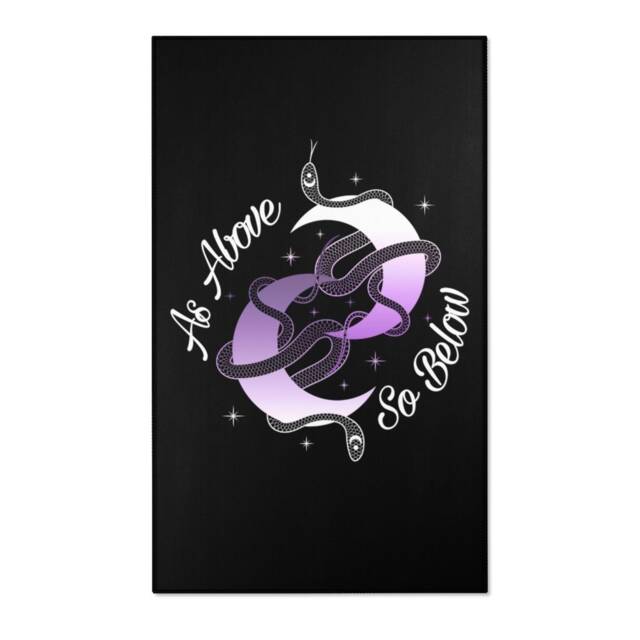 Celestial Area Rug, As Above So Below Wiccan Witch Decor Goth Rug by ...