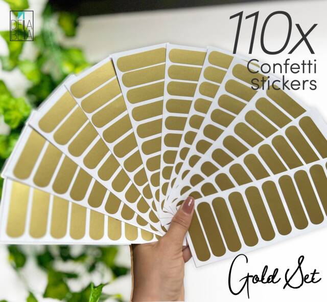 Sprinkles Confetti Wall Stickers 110 Set Gold Sheets Rainbow Shaped ...