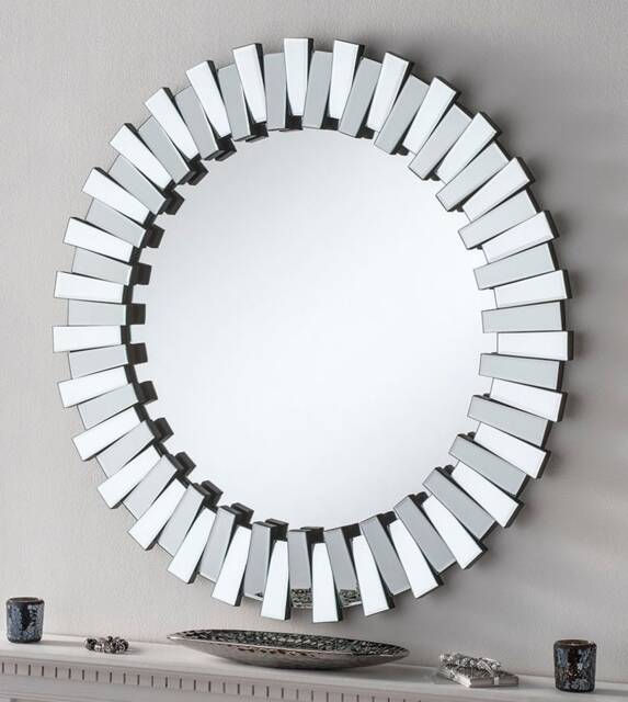 Round Zip Mirror - Stella Contemporary Multi Faceted 100cm X Premium ...