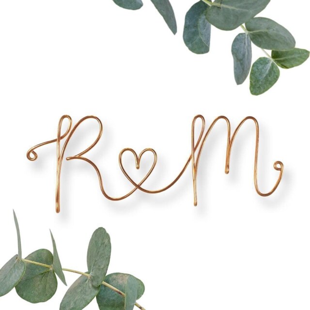 Custom Initials With A Heart, Handmade Wire Sign, Valentines Day ...