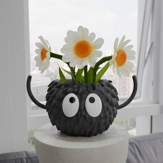 Soot Sprite Pen Holder/Planter - Cute Fanart Design - Multi-Use Desk Or ...