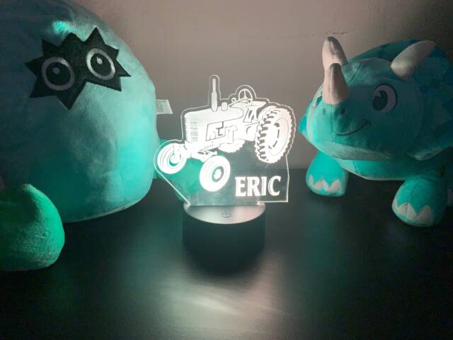 Personalized Farming Night Light, Tractor Boys Acrylic Led Kids Bedroom ...