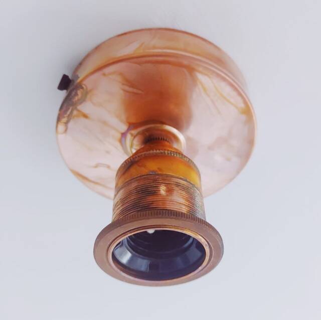 Aged Copper Batten Lamp Holder - Without Bulb by Etsy | ufurnish.com
