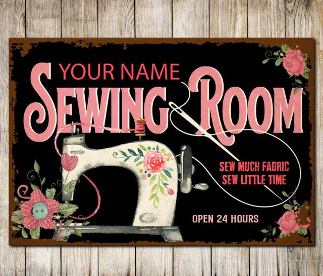 Personalised Sewing Room Sign Craft Clothing Stitching Tailoring ...