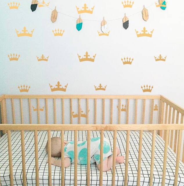 Crown Wall Decal, Gold Crowns Vinyl Stickers, Kids Room Decal by Etsy ...