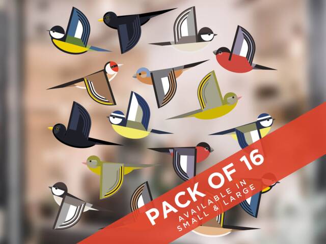 Flock Of Birds Window Cling Stickers - I Like Reusable Bird Strike ...