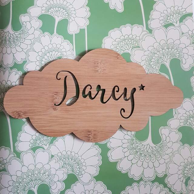 Personalized Bamboo Cloud Name Sign, Kids Room Decor by Etsy | ufurnish.com