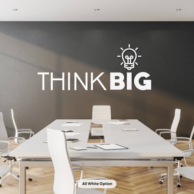 Think Big 3D Office Decor, Big, Office, Wall, Art, 3D, PVC, Typography ...